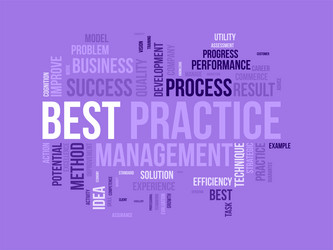 Word cloud background concept for best practice Vector Image