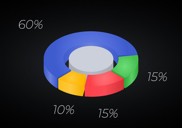 3d donut chart infographic concept with ten Vector Image