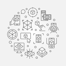 Ar round made with augmented Royalty Free Vector Image