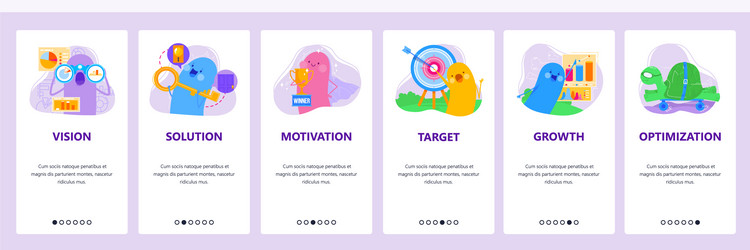 Gced goals blue gradient onboarding mobile app Vector Image