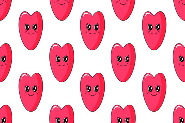 Groovy hearts seamless pattern psychedelic Vector Image