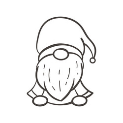 Line art christmas gnomes design for coloring Vector Image