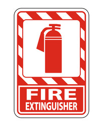 Fire extinguisher sign isolate on white background
