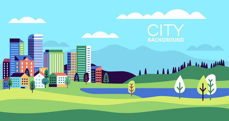 Simple City Landscape Vector Images (over 6,100)