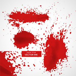 Collection of red ink splatter background Vector Image