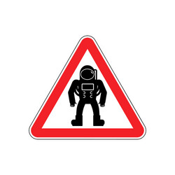 Astronaut warning sign yellow cosmonaut hazard Vector Image