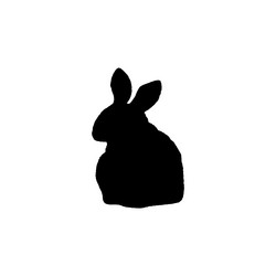 Black silhouette of sitting rabbit with lowered Vector Image