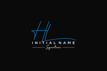 Initial hl signature logo template hand drawn Vector Image