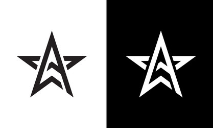 Letter a with star shape modern unique monogram Vector Image