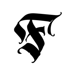 Letter f in the gothic style old alphabet Vector Image