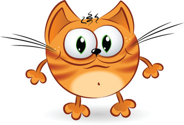 Sad cartoon cat Royalty Free Vector Image - VectorStock
