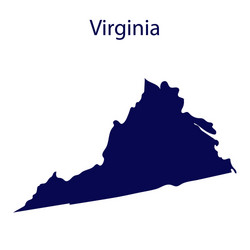 Map of the us state virginia Royalty Free Vector Image