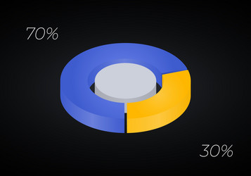 3d donut chart infographic concept with two Vector Image