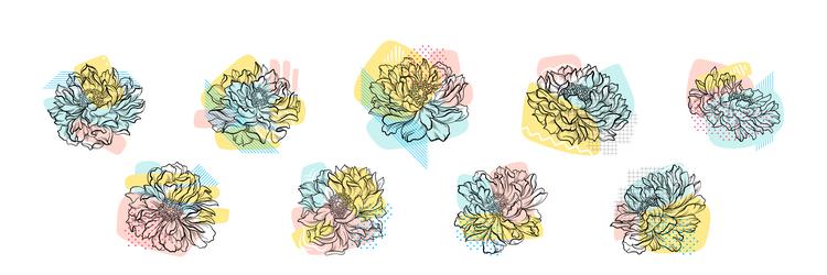 Beautiful hand drawn stroke flower bud Royalty Free Vector