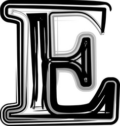 Freehand typography letter e Royalty Free Vector Image