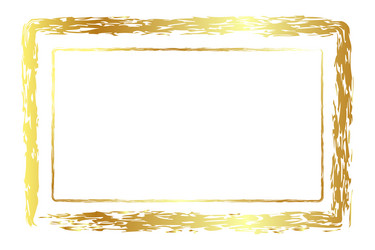 Simple double line rectangle frame from gold Vector Image