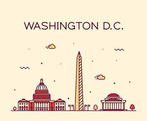 Washington d c skyline usa city buildings Vector Image