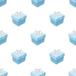 A blue gift box with bowgifts and certificates Vector Image