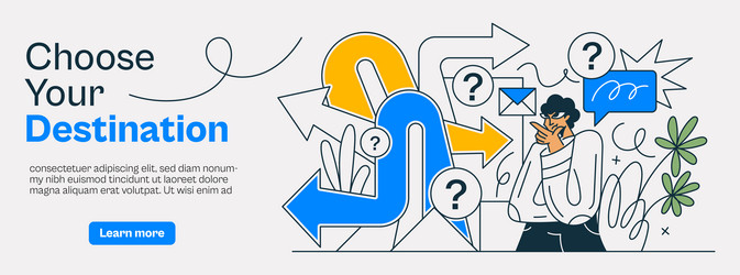 Direction choice concept crossroad or decision Vector Image