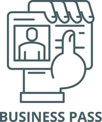 Business pass in hand line icon linear Royalty Free Vector