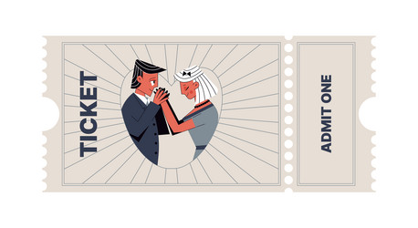 Entrance vertical ticket to the event with a Vector Image