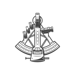 Sextant retro navigation instrument isolated icon Vector Image