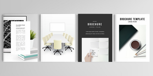 Realistic layouts a4 format mockup Royalty Free Vector Image