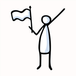 Hand drawn optimistic stick figure in cheerful Vector Image