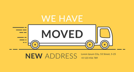 We are moving minimalistic yellow flyer template Vector Image