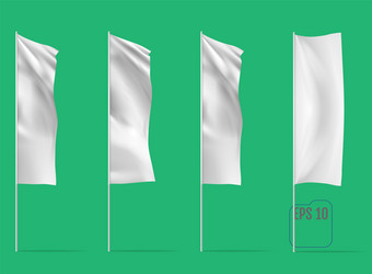 White banner flag realistic mockup Royalty Free Vector Image