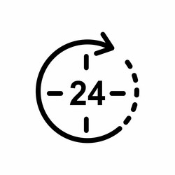 24 hours flat style icon Royalty Free Vector Image