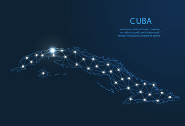 Cuba communication network map image a low Vector Image