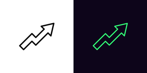 Outline decrease arrow icon with editable stroke Vector Image