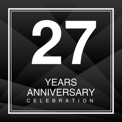 27 year anniversary celebration logo silver Vector Image