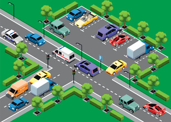 Transport traffic realistic composition Royalty Free Vector