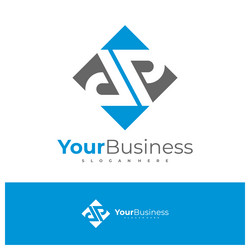 Letter jp logo design template initial jp logo Vector Image