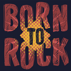 Rock type design with scribbled letter Royalty Free Vector