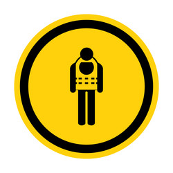 Symbol wear life jacket isolate on white Vector Image
