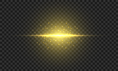 Golden glowing light gold glow flash with sparcle Vector Image