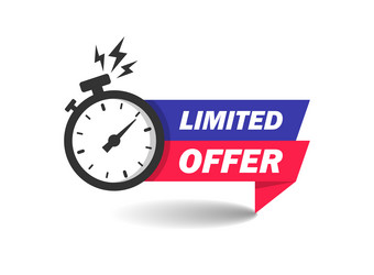 Limited offer icon in flat style promo label Vector Image