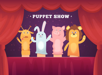 A performance in puppet show Royalty Free Vector Image