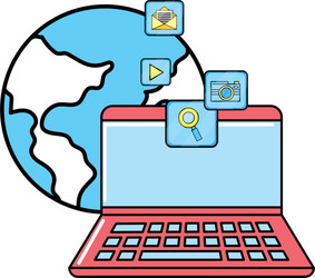 Technology web email cartoon Royalty Free Vector Image