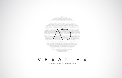 Ad a d swoosh letter logo design with modern Vector Image
