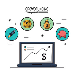 Colorful poster crowd funding management Vector Image