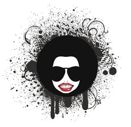 Funky face emblem Royalty Free Vector Image - VectorStock