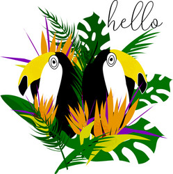 Tropical cartoon jungle Royalty Free Vector Image