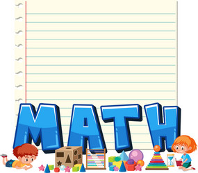 Children on math note template Royalty Free Vector Image