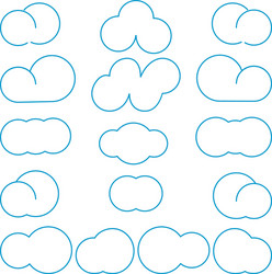 Clouds different shapes simple style Royalty Free Vector