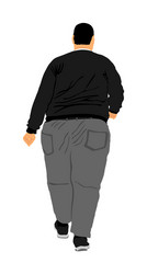 Fat man walking health care outdoor activity Vector Image