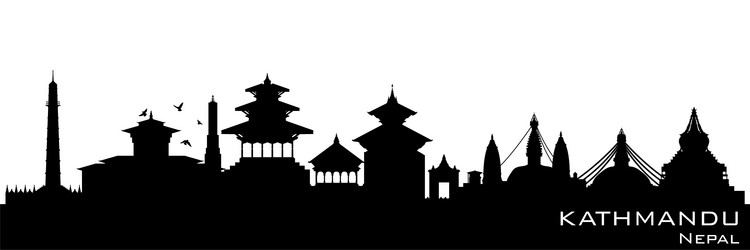 Kathmandu Nepal City Skyline Silhouette Vector Images (45)